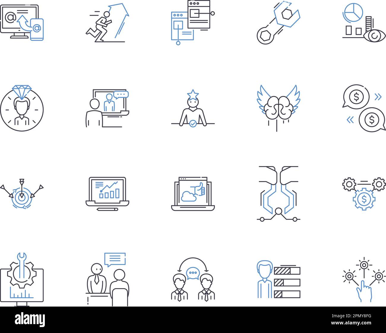 Personal development outline icons collection. Growth, Learning, Self-improvement, Goals ...
