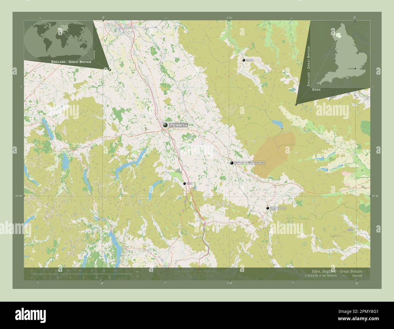 Eden, non metropolitan district of England - Great Britain. Open Street ...