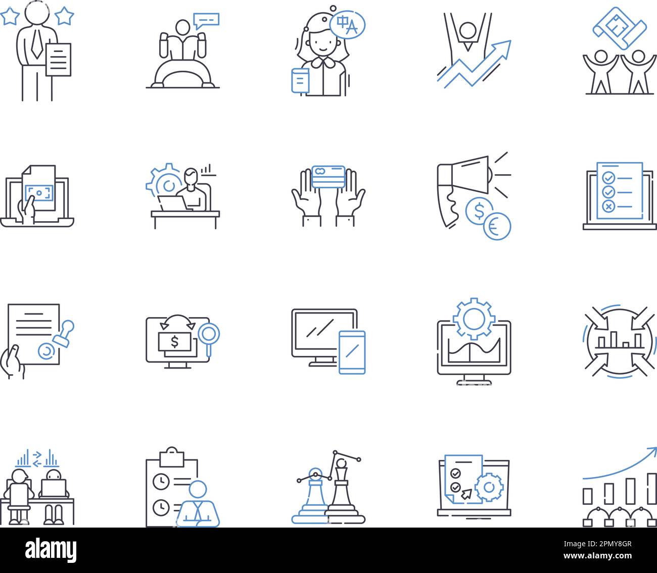 Enterprise work outline icons collection. Enterprise, Work, Management ...