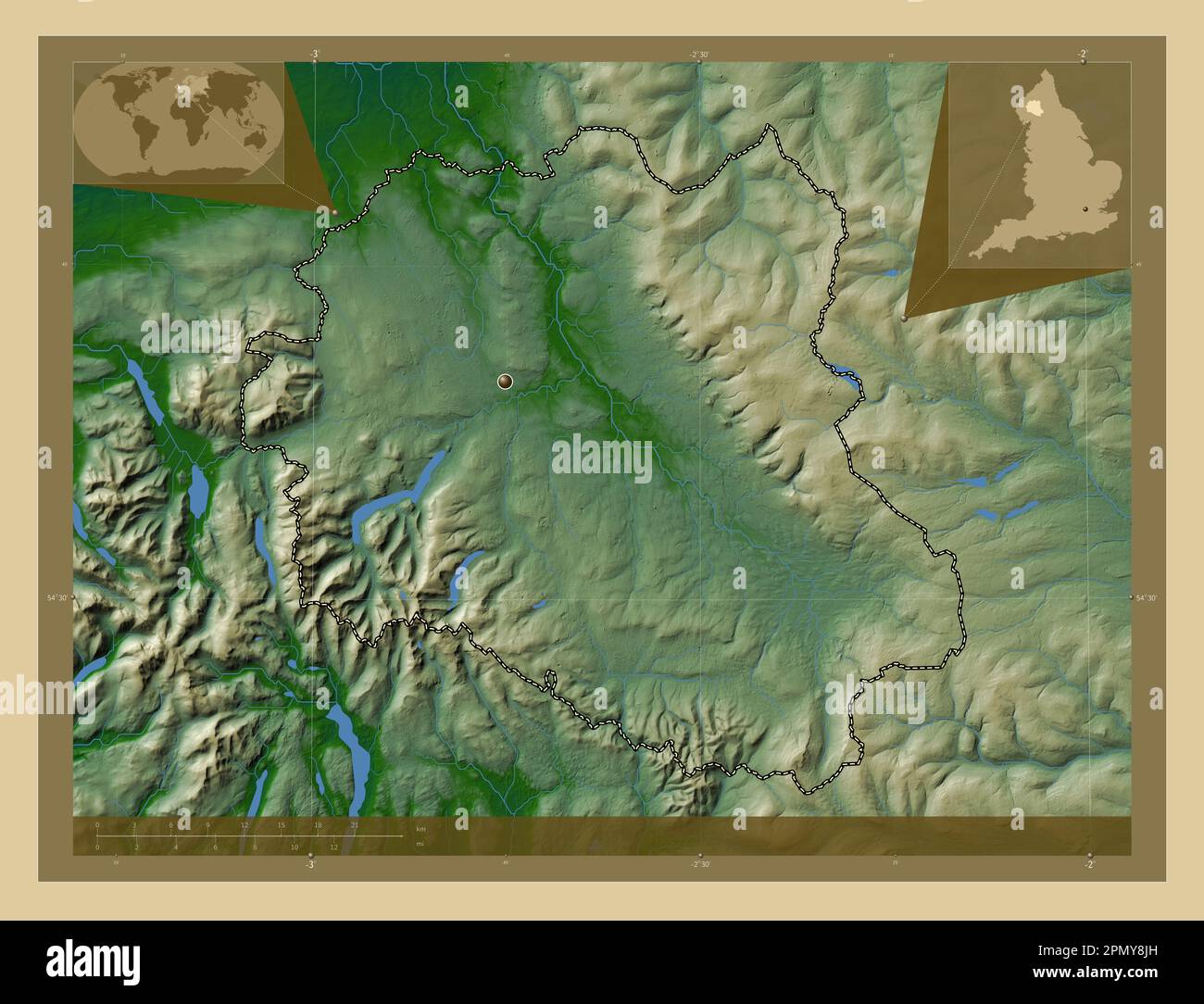 Eden, non metropolitan district of England - Great Britain. Colored ...
