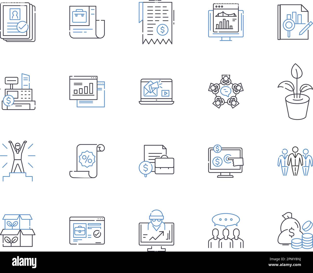 Business analysis outline icons collection. Business, Analysis, Strategy, Process, Model ...