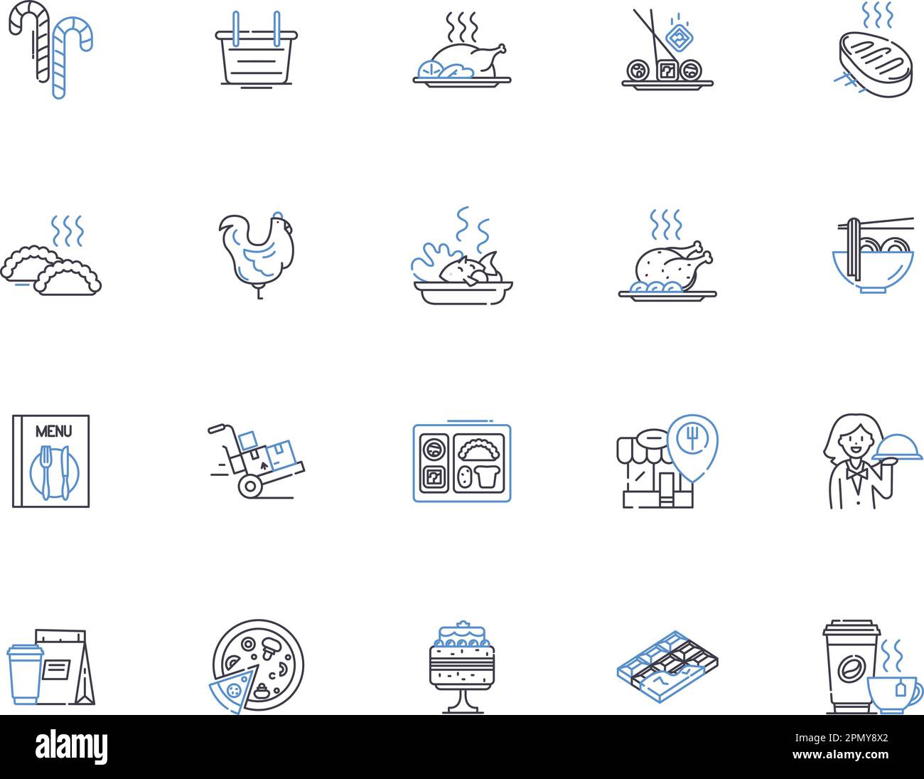 Grocery store outline icons collection. Grocery, Store, Supermarket ...