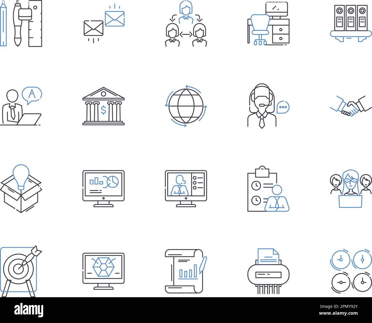 Corporation business outline icons collection. Corporate, Business ...