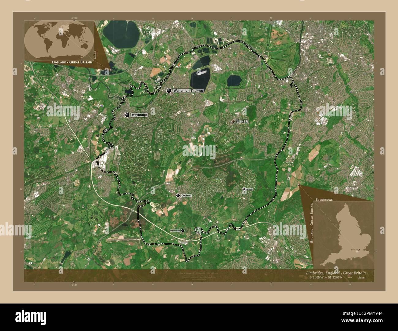 Elmbridge, non metropolitan district of England - Great Britain. Low ...