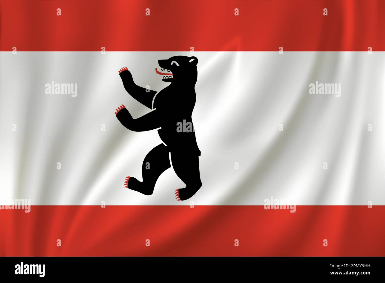Flag of Berlin waving in the wind on silk background, State Germany Stock Vector Image & Art - Alamy