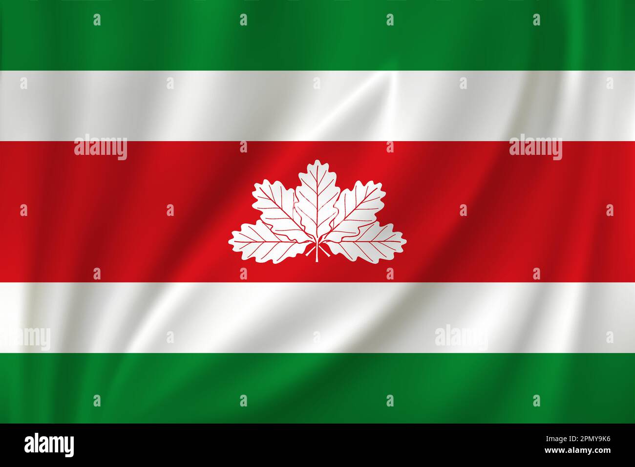 Flag of Boyaca waving in the wind on silk background. Department ...