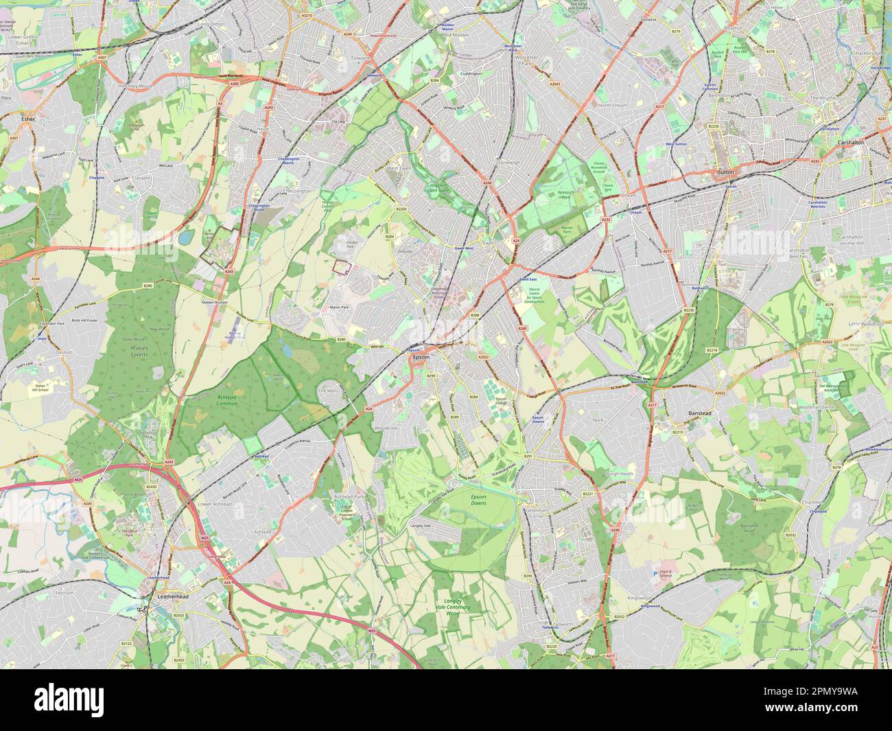 Epsom map hi-res stock photography and images - Alamy