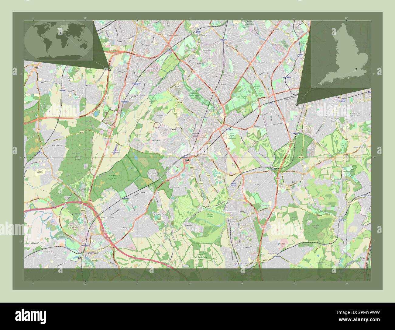 Epsom map hi-res stock photography and images - Alamy