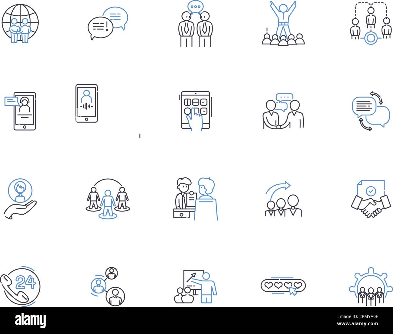 Customer Support Outline Icons Collection Customer Support Help