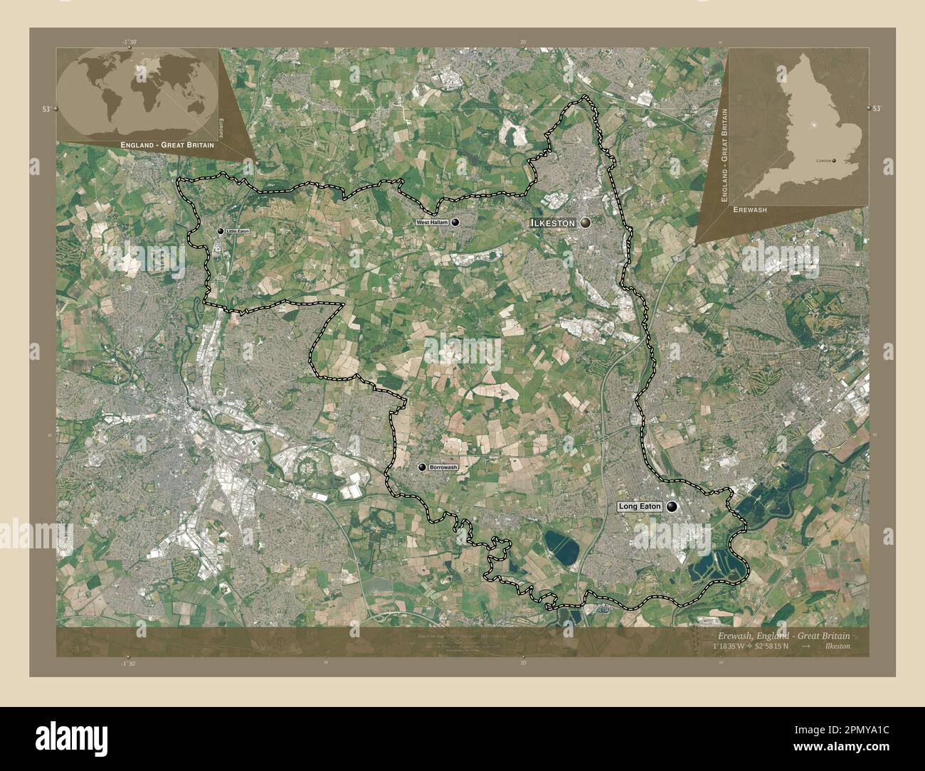Erewash, non metropolitan district of England - Great Britain. High ...