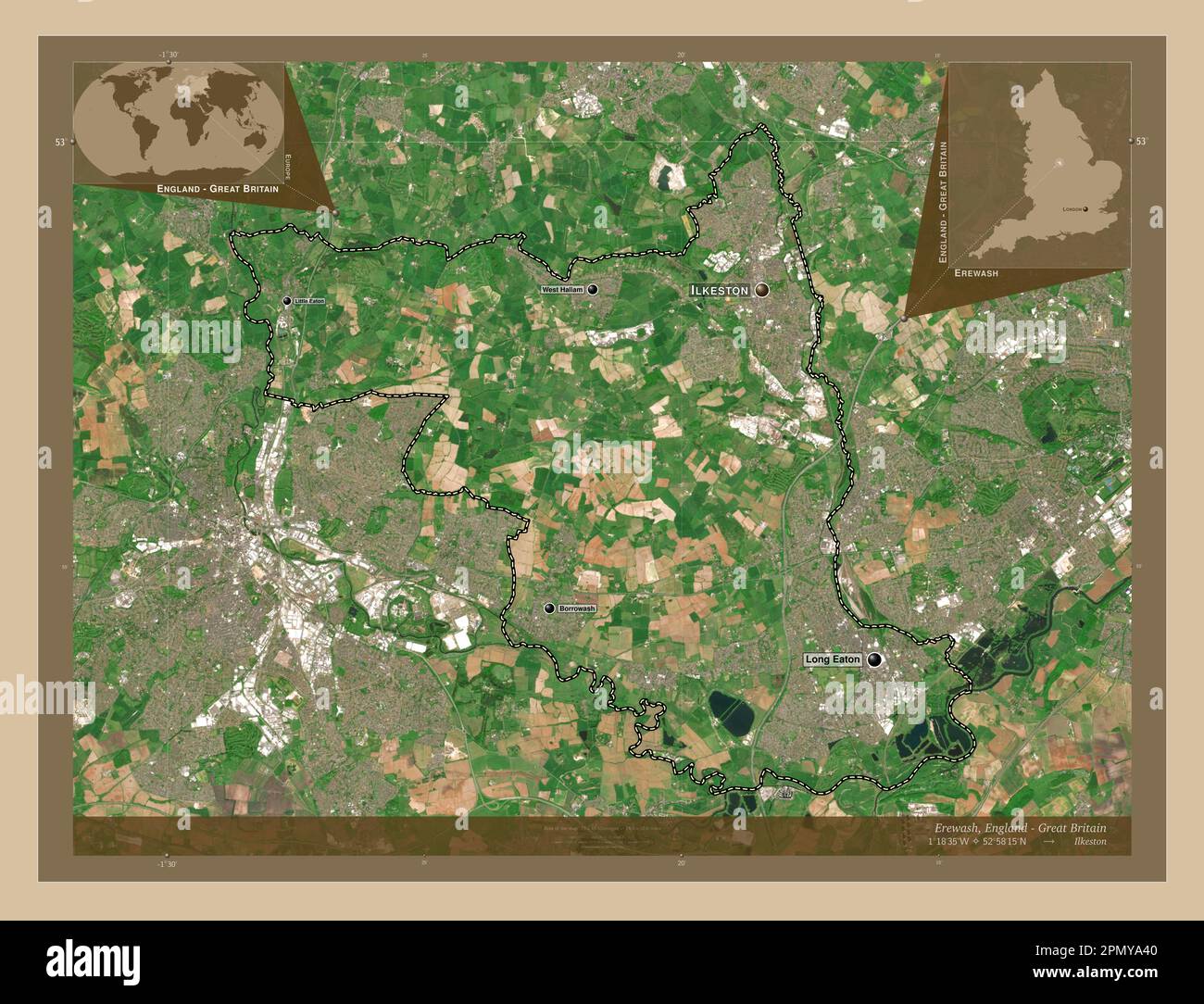 Erewash, non metropolitan district of England - Great Britain. Low ...