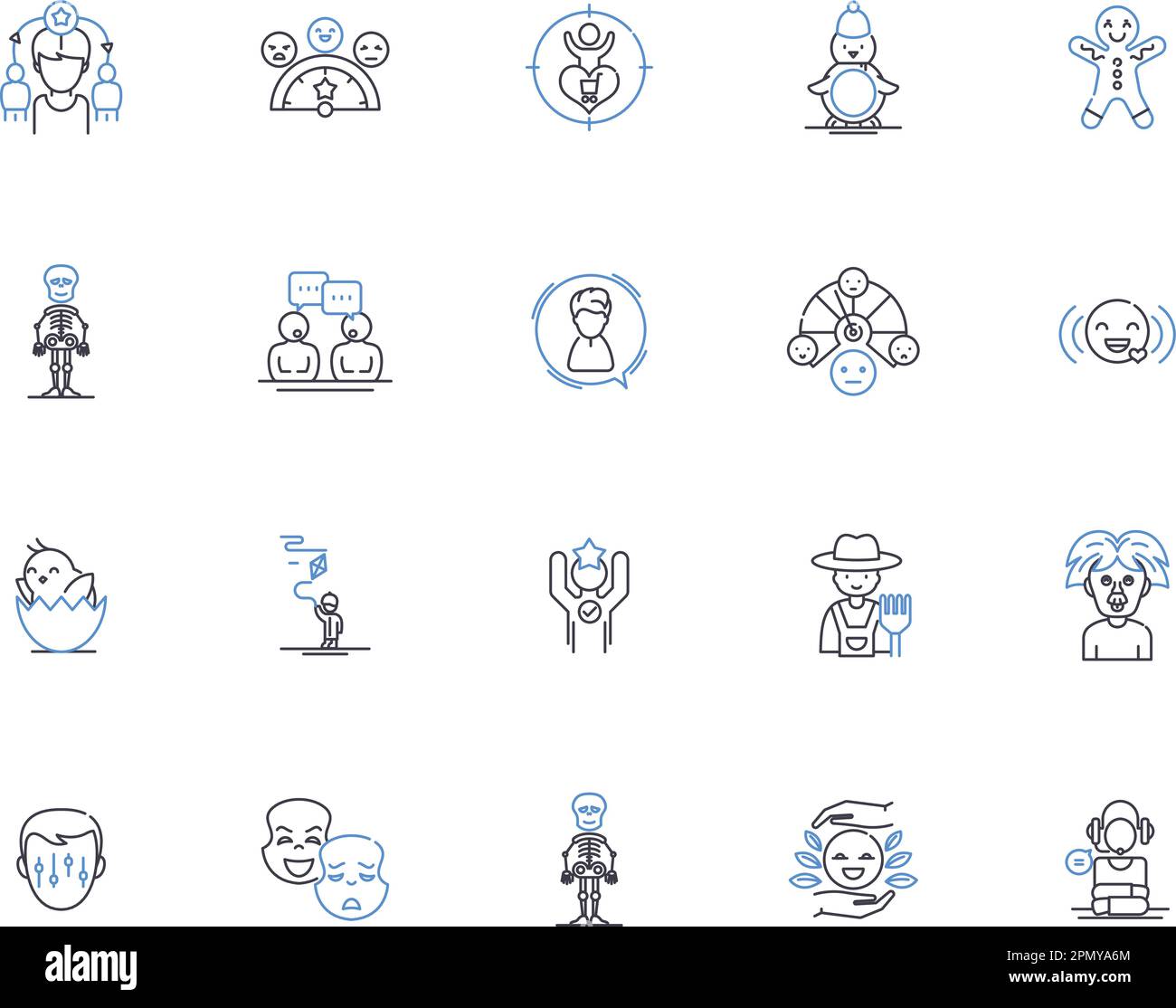 Funny people outline icons collection. Humorous, Comic, Comedian ...