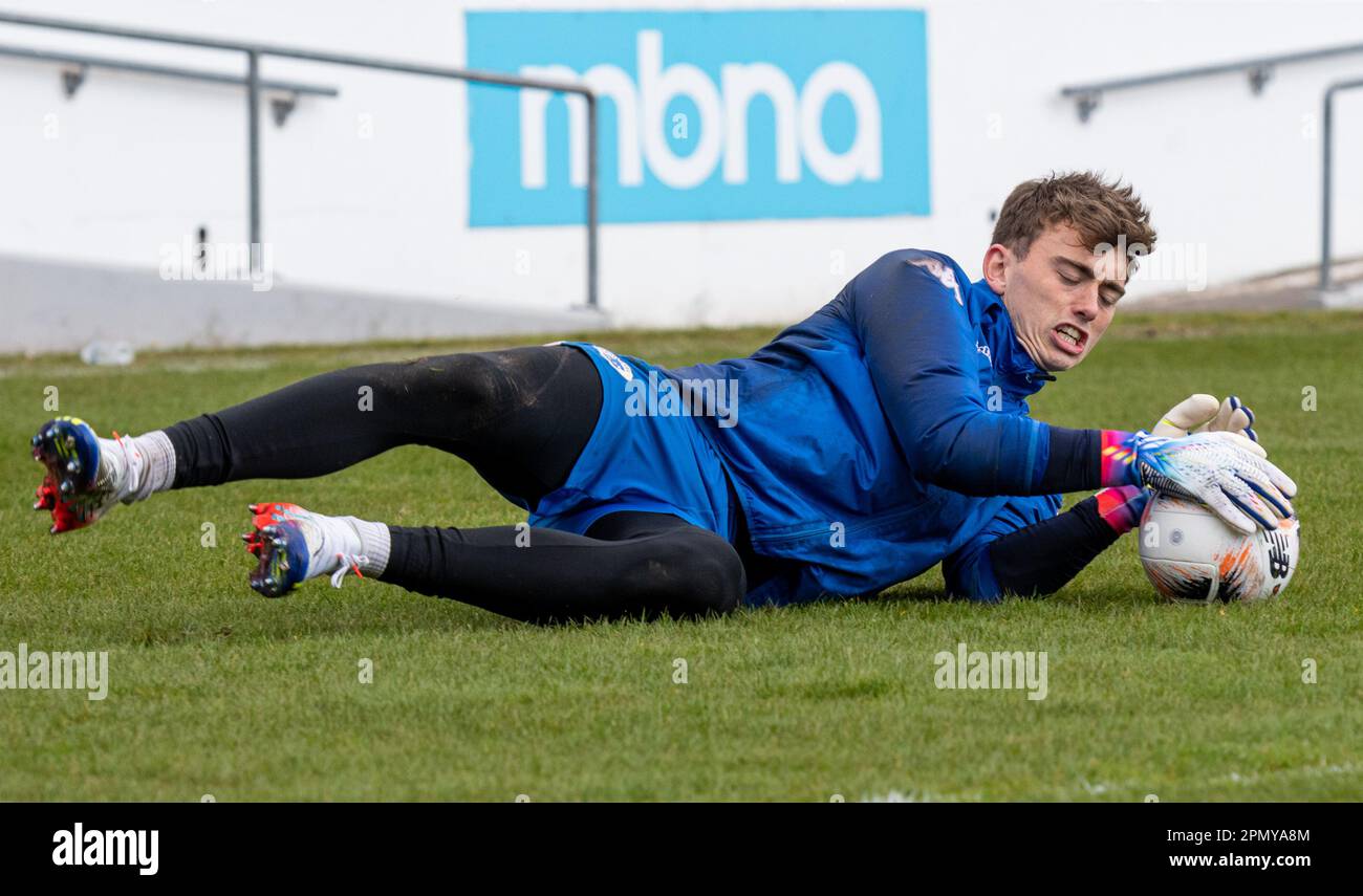 Chester, Cheshire, England, 15th April 2023. Chester goalkeeper Harry ...