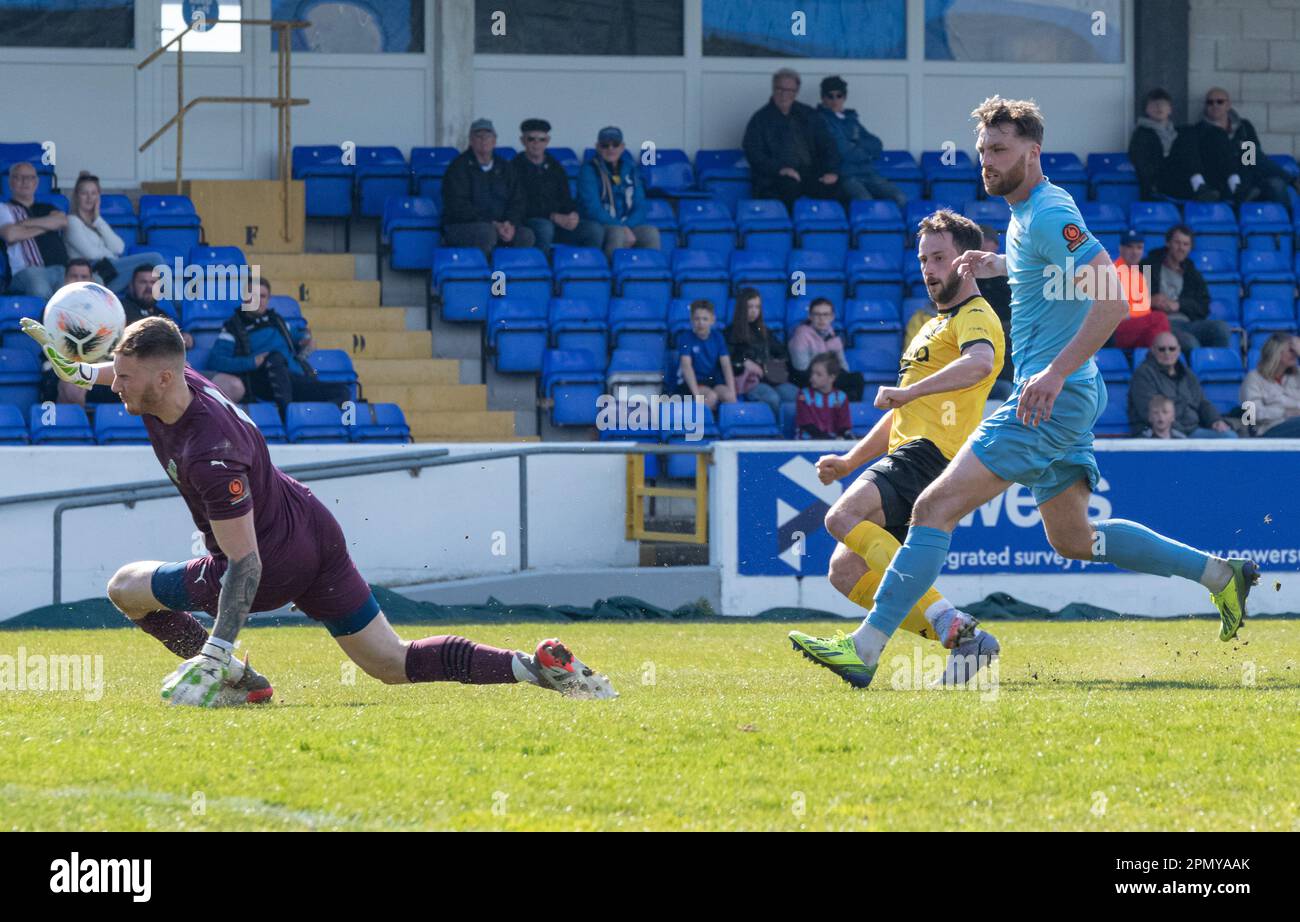 Chester, Cheshire, England, 15th April 2023. Chester's Adam Thomas ...