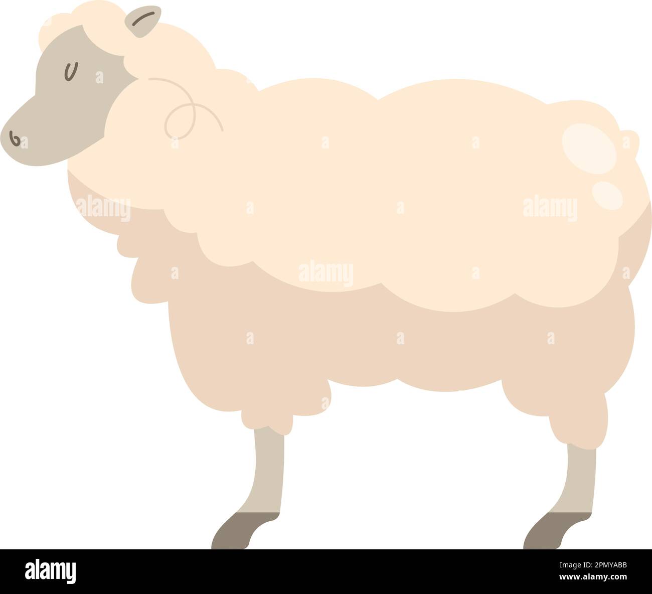 Cute cartoon lamb standing over white Stock Vector Image & Art - Alamy
