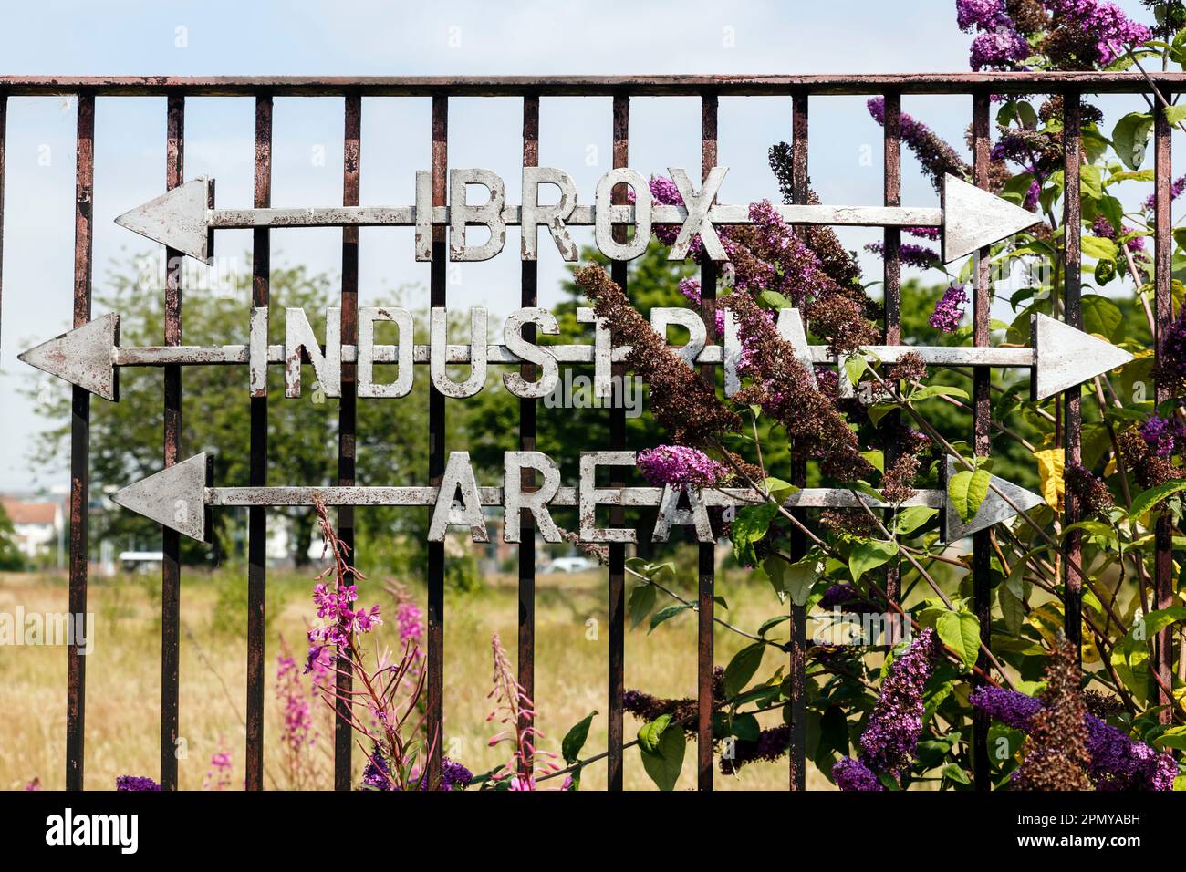 Ibrox Industrial Area place name sign, Glasgow, Scotland, UK, Europe ...