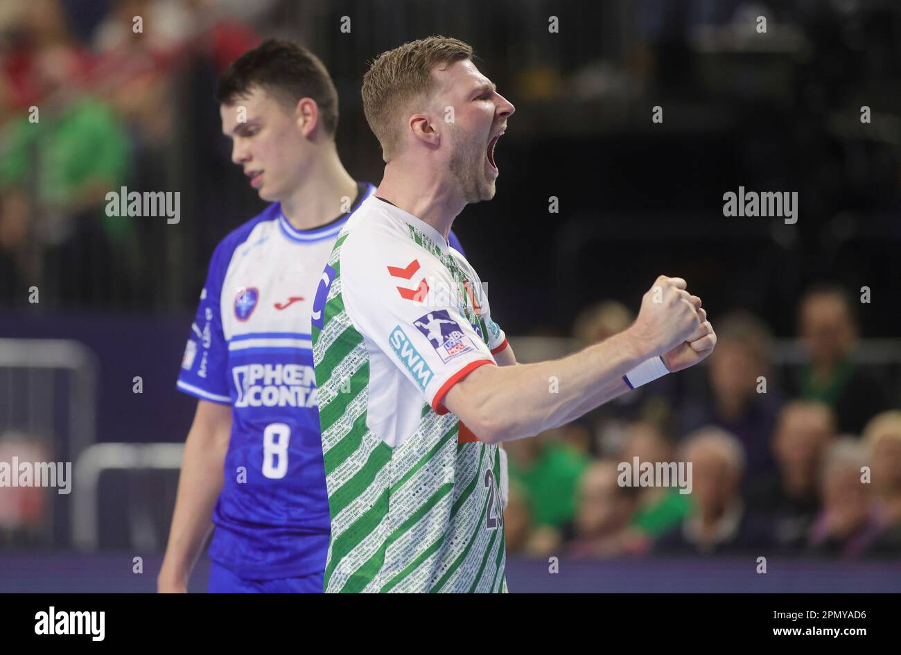 Cologne, Deutschland. 15th Apr, 2023. firo: April 15, 2023, Handball DHB Cup semifinals SC SCM ...