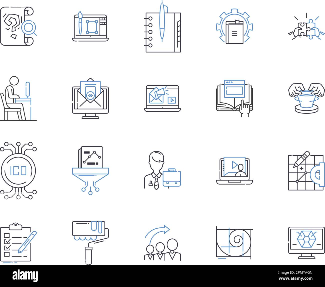 Workshop and conference outline icons collection. workshop, conference ...