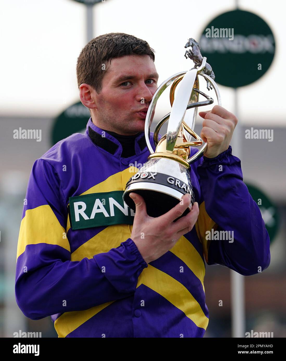 Jockey Derek Fox after winning the Randox Grand National Handicap Chase ...