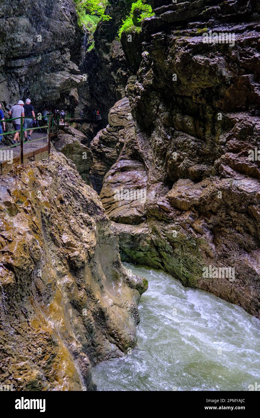 Breitach mountain stream and Breitach gorge, the Breitachklamm is a ...