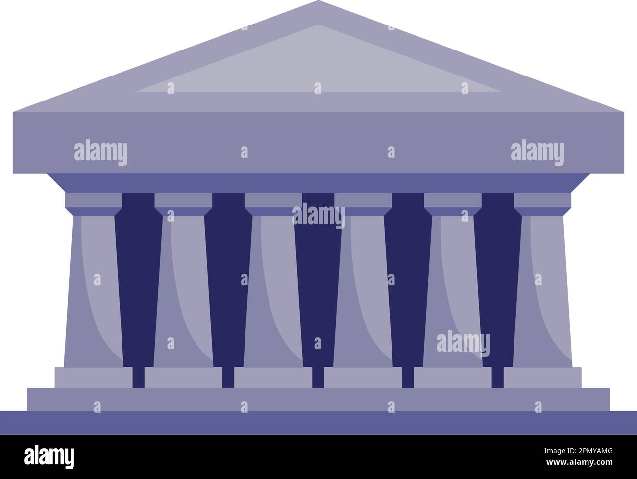 Classical Greek architectural column building over white Stock Vector ...