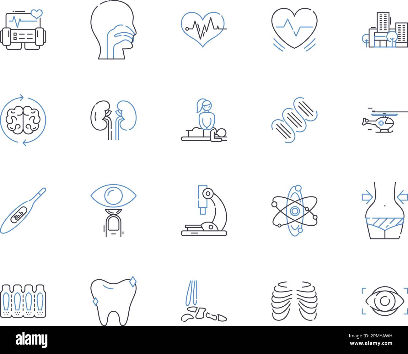 Hospital treatment outline icons collection. Medical, Care, Treatment ...