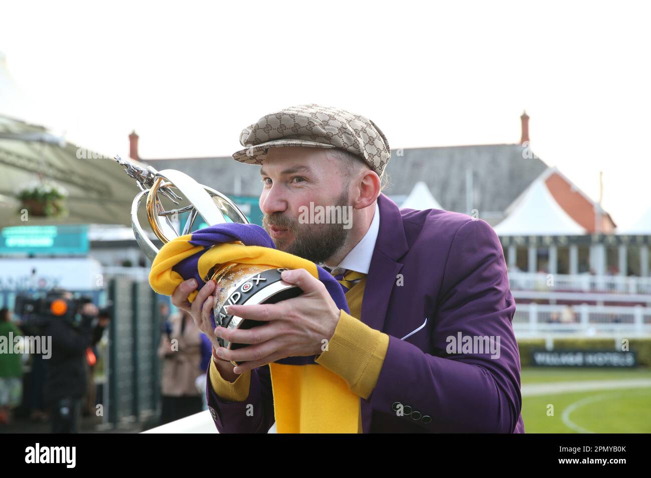 Winning co-owner of Corach Rambler Thomas Kendall celebrates after ...