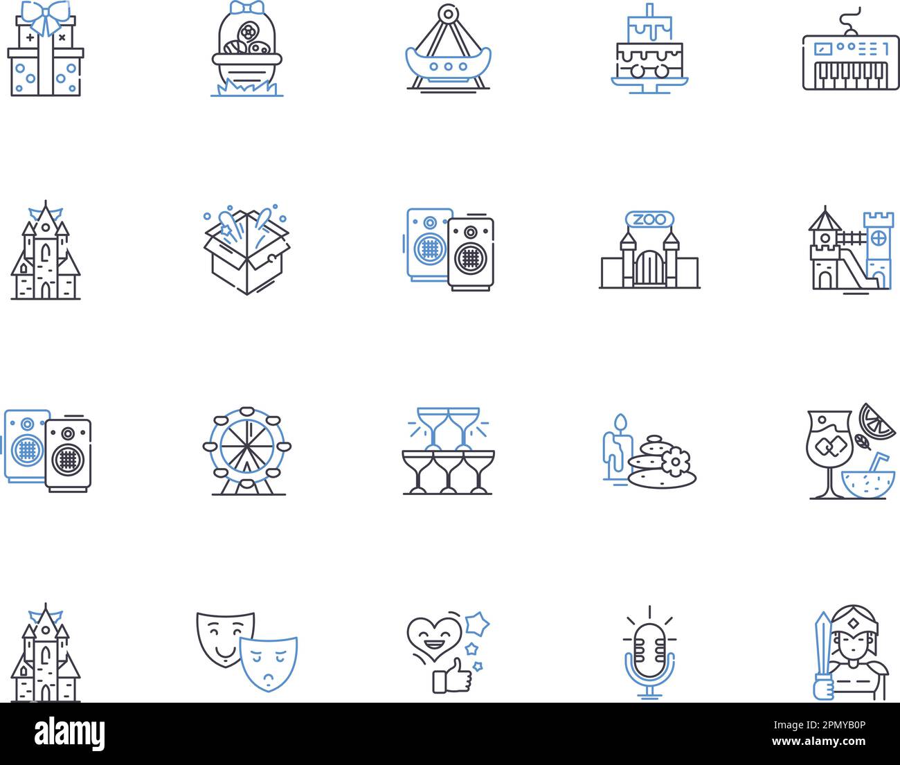 Celebration outline icons collection. Party, Festive, Joyous, Ceremony ...
