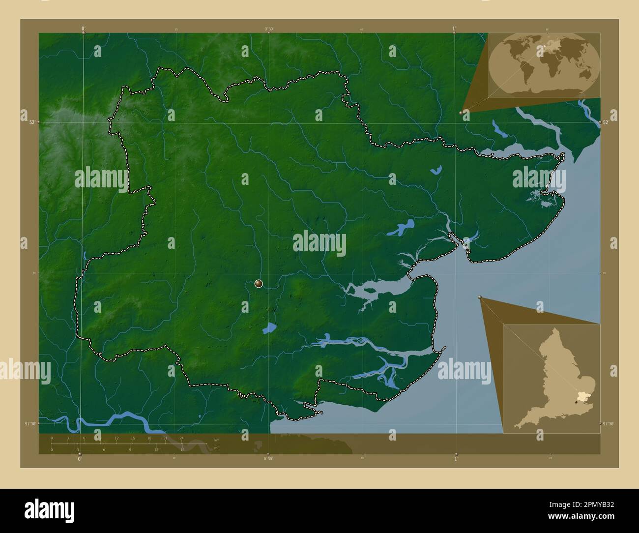 Essex, administrative county of England - Great Britain. Colored ...