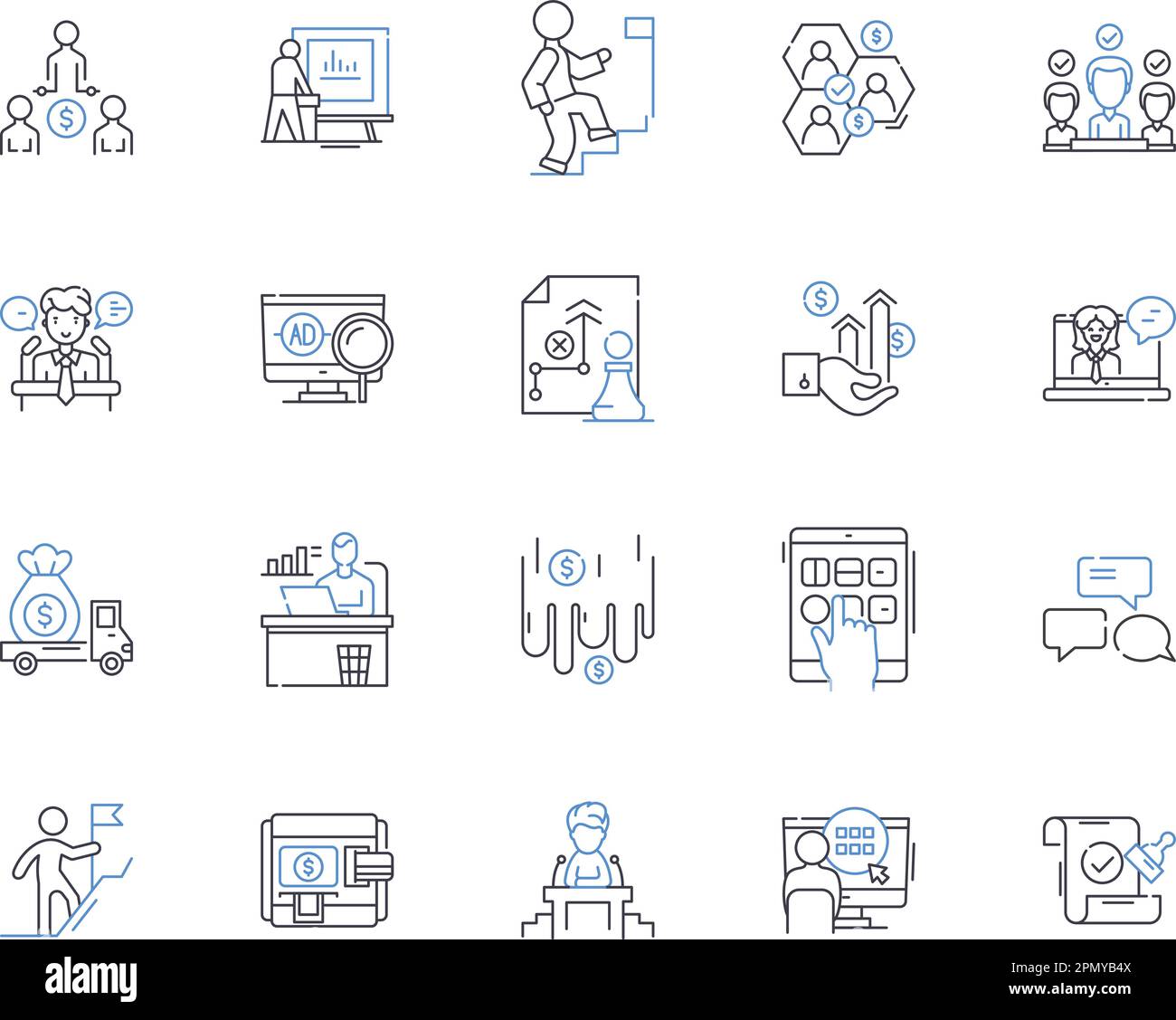 Employee advance outline icons collection. Employee, Advance, Salary ...