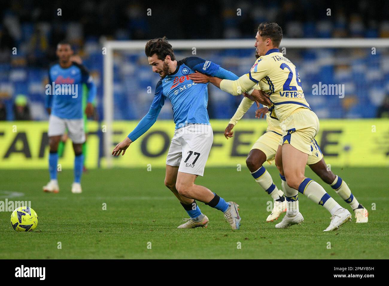 Naples, Italy. 15th Apr, 2023. Khvicha Kvaratskhelia of SSC Napoli and ...