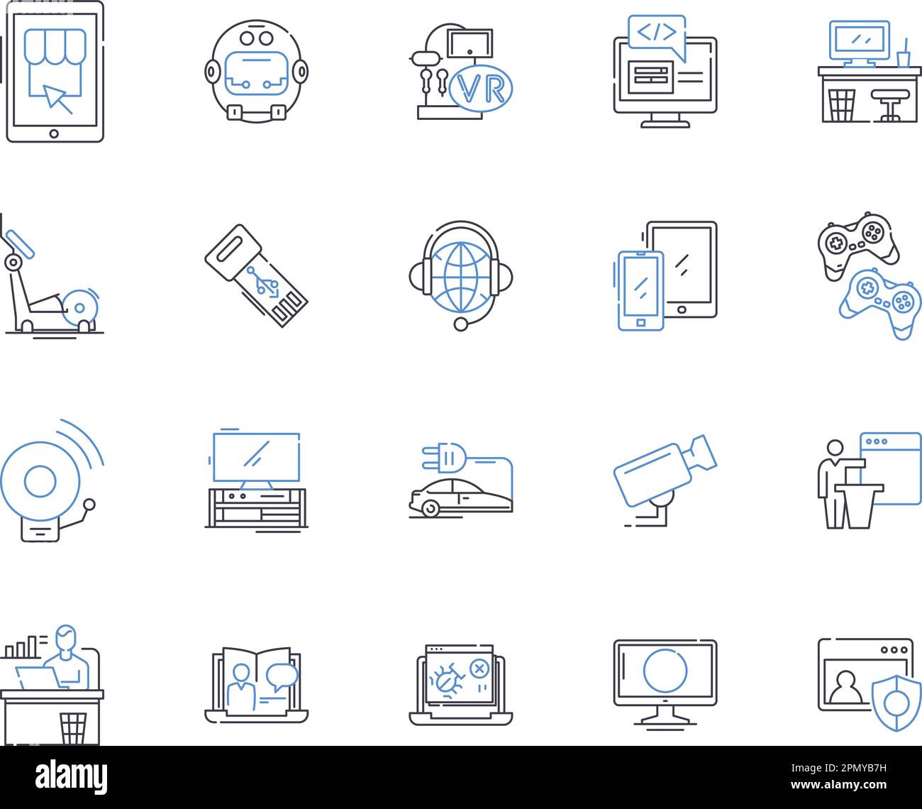 Electronic production outline icons collection. Electronics, Production ...