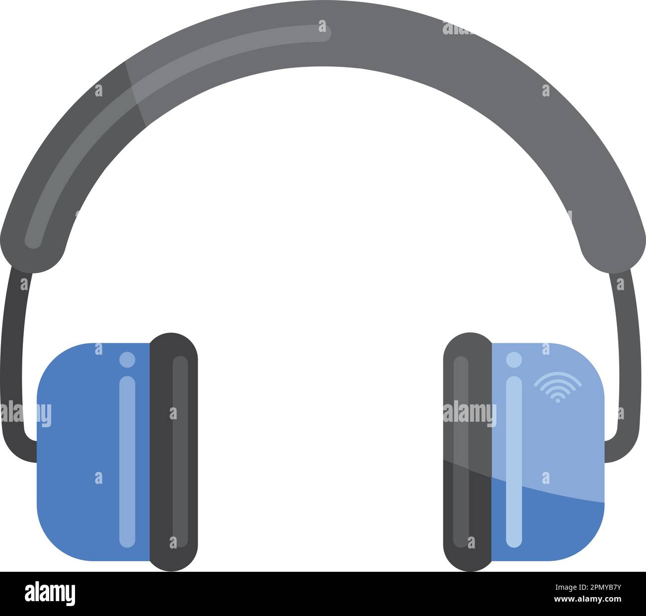 Flat vector headphones symbol for modern listening over white Stock ...