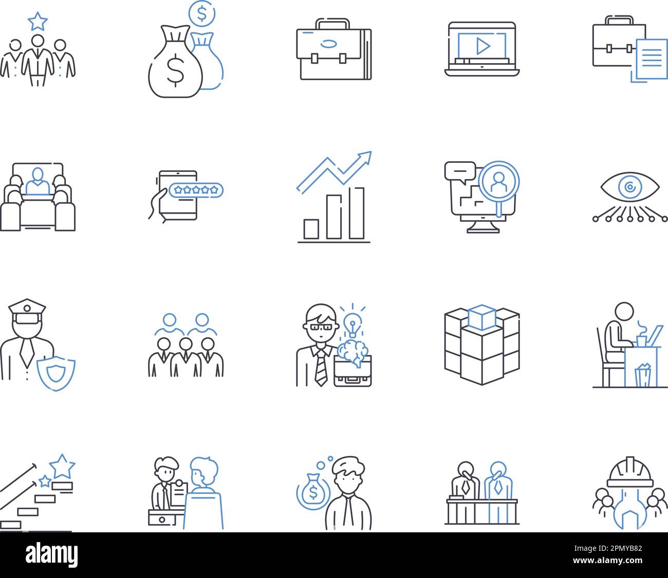 Career and management outline icons collection. Career, Management ... Career and management outline icons collection. Career, Management ...
