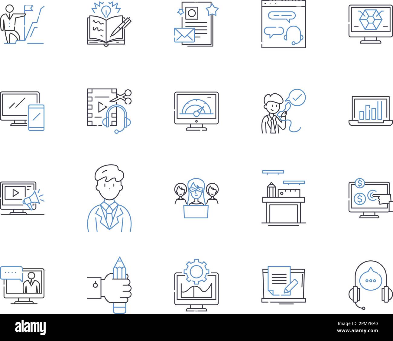 Remote team outline icons collection. Remote, Team, Digital, Workforce ...