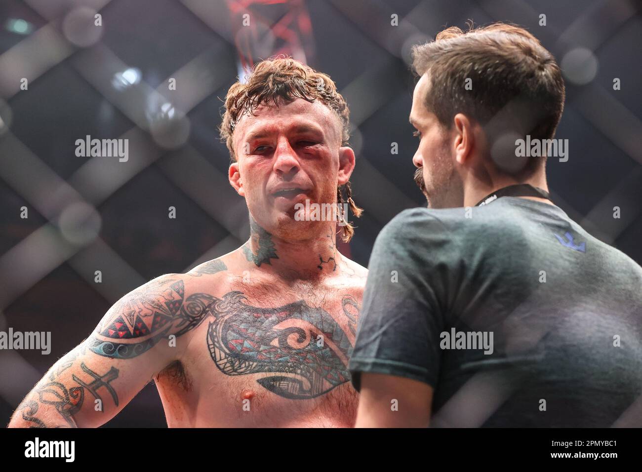 Las Vegas, NV, USA. 14th Apr, 2023. Welterweight Brandon Jenkins in the ...