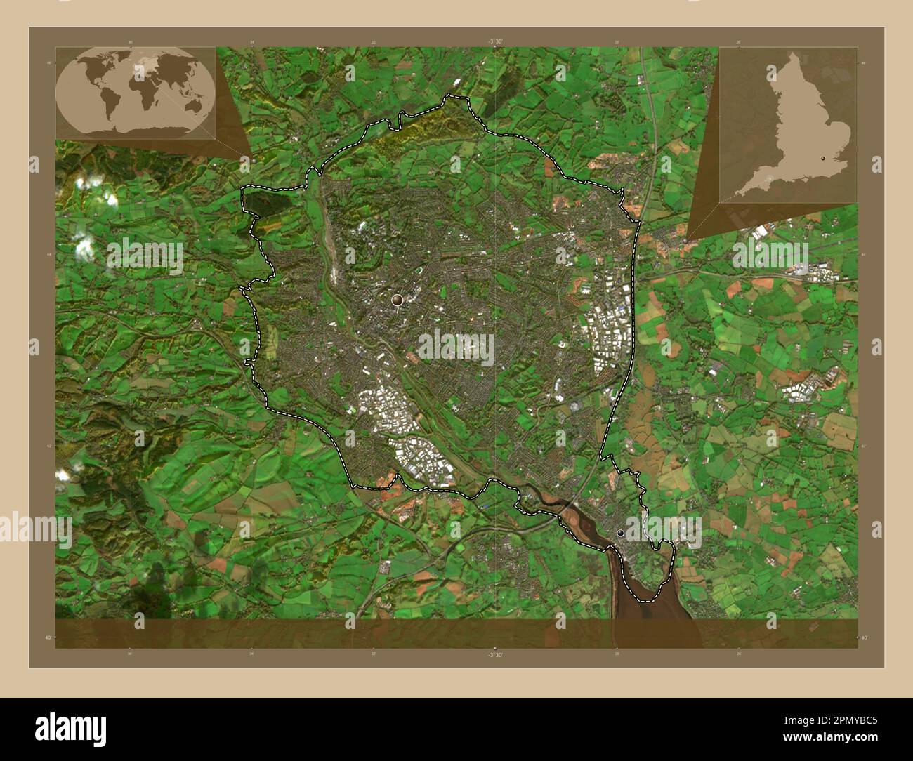 Exeter, non metropolitan district of England - Great Britain. Low ...