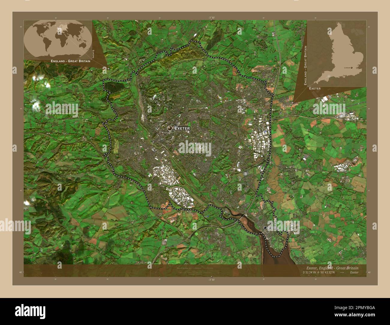 Exeter, non metropolitan district of England - Great Britain. Low ...