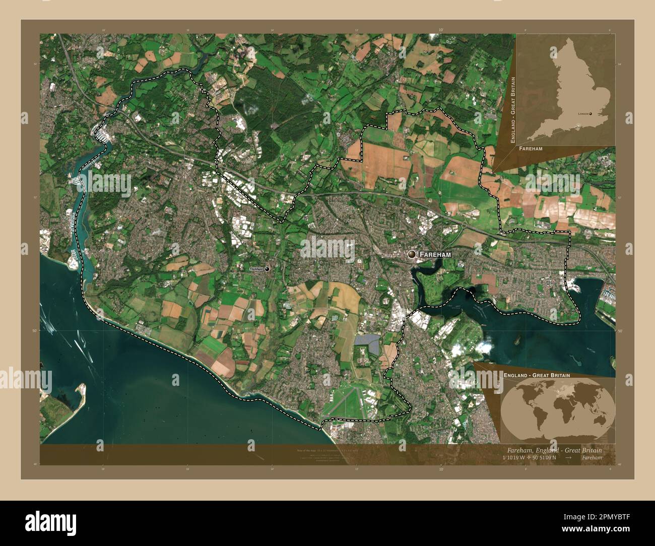 Fareham, non metropolitan district of England - Great Britain. Low ...