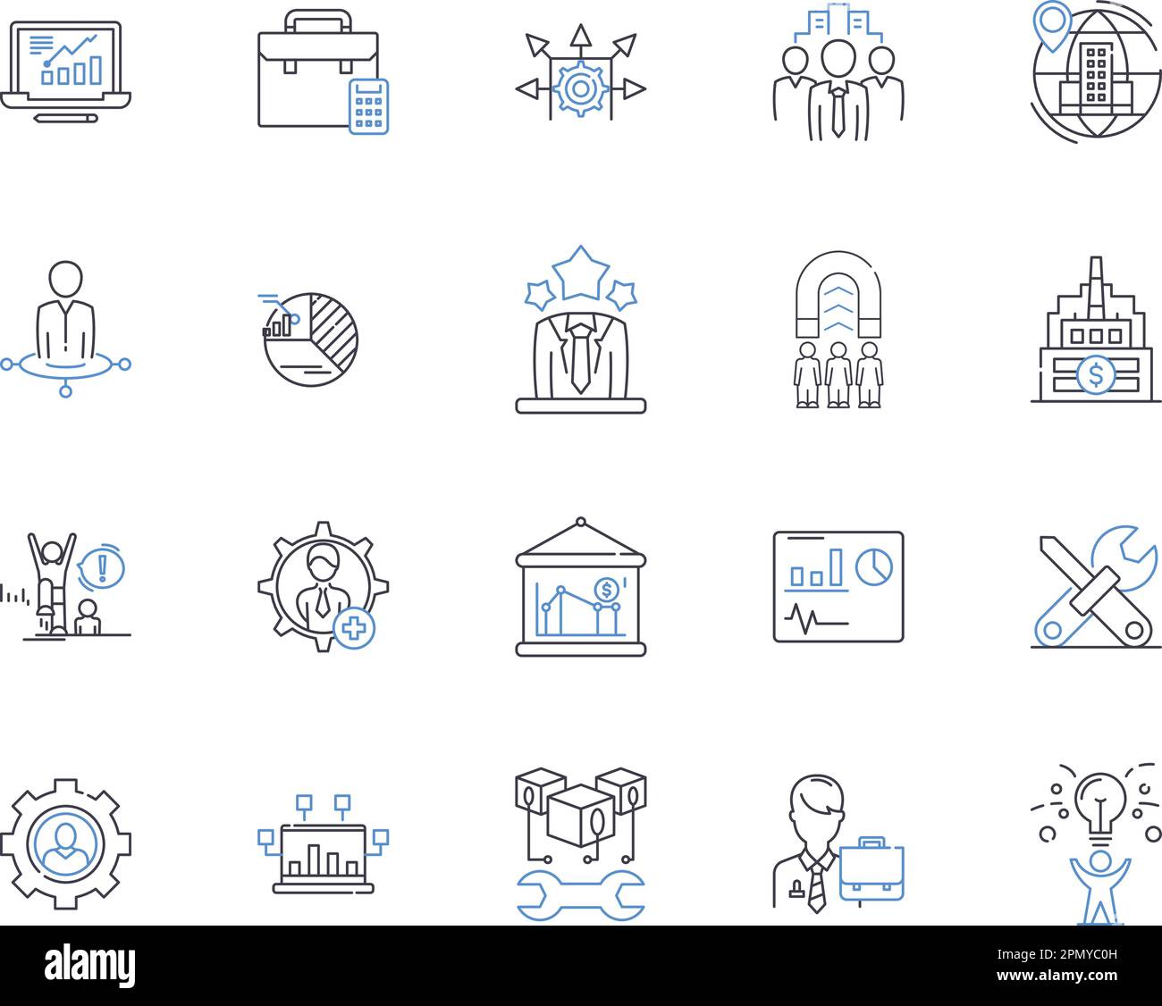 Production Workflow Outline Icons Collection Manufacture Process