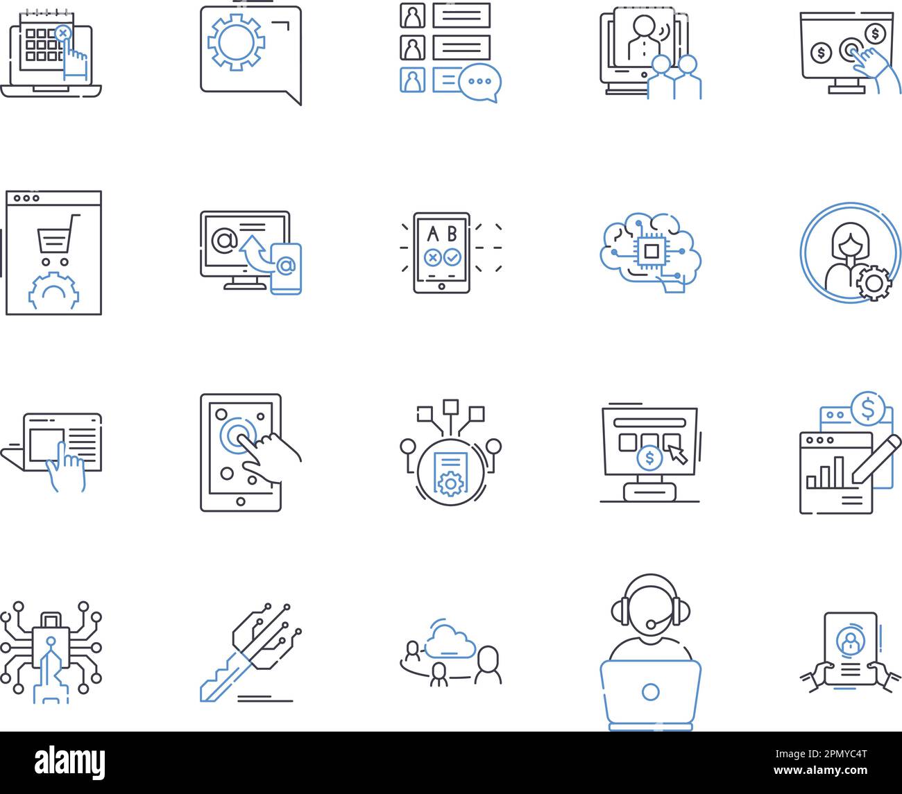 Content management outline icons collection. seperateContent, Management, System, CMS ...
