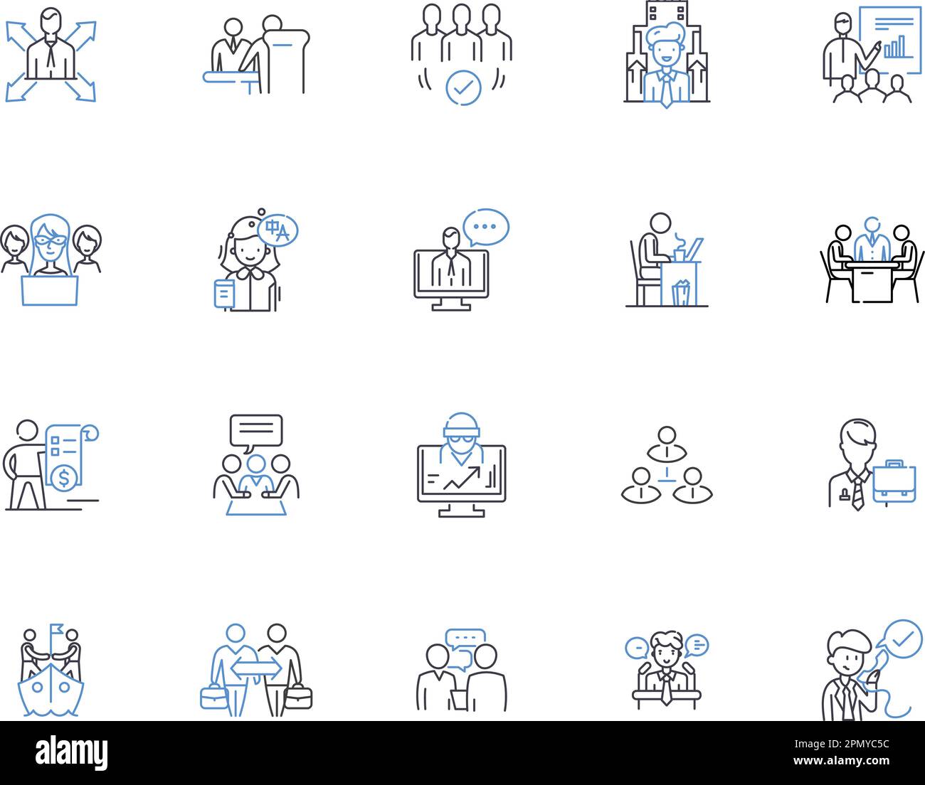 Personal growth outline icons collection. Development, Progress, Improvement, Expansion ...