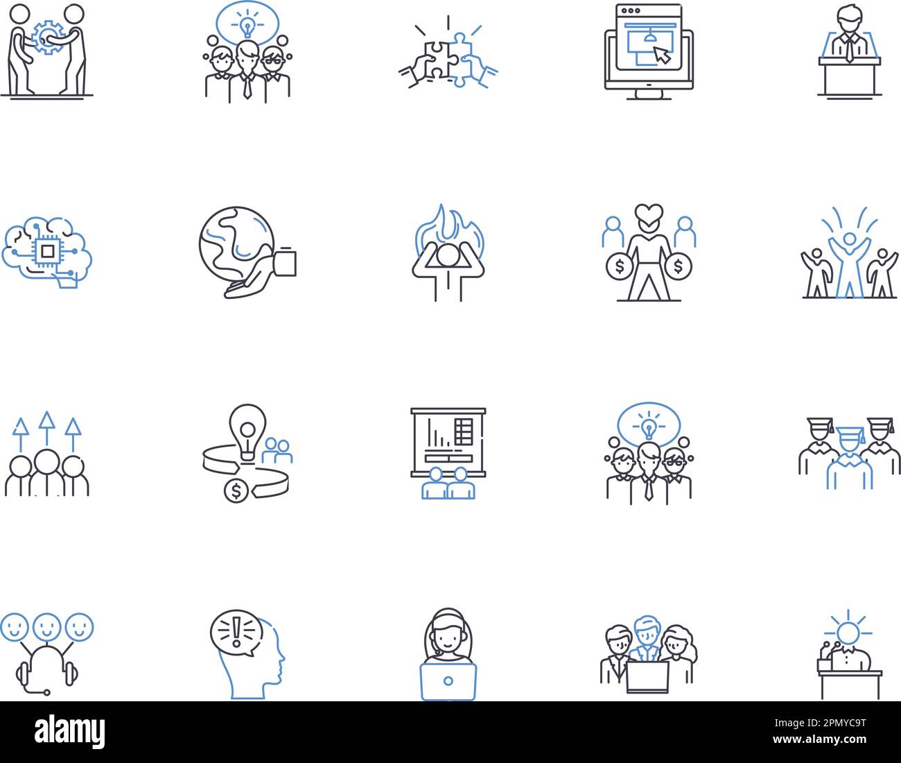 Motivation outline icons collection. Inspire, Excite, Stimulate ...