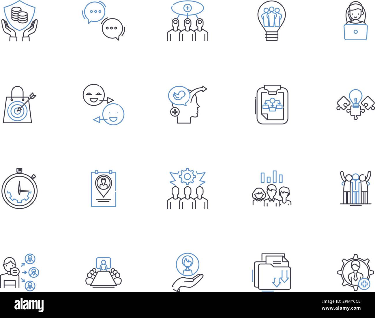 Management Outline Icons Collection Organizing Planning Controlling