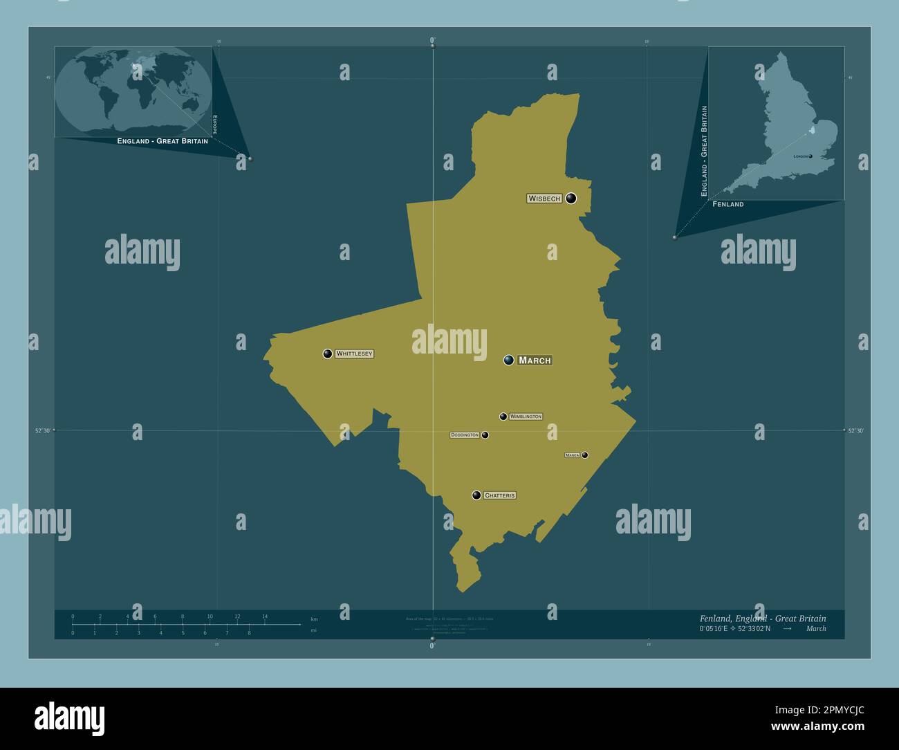 Fenland, non metropolitan district of England - Great Britain. Solid ...