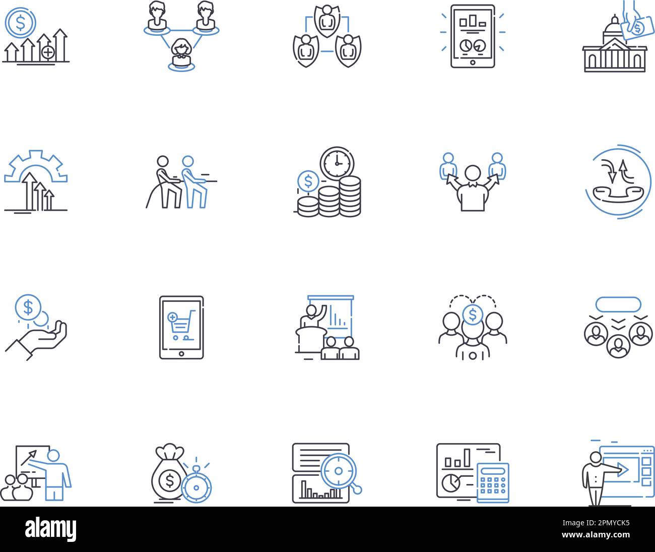 Company system outline icons collection. Company, system, management ... Company system outline icons collection. Company, system, management ...