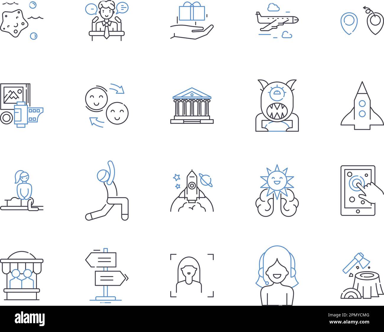 Sustainable travel outline icons collection. Eco-tourism, Responsible ...