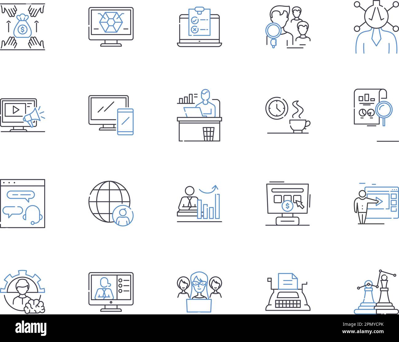 Working team outline icons collection. Collaborative, Unit, Cooperative ...