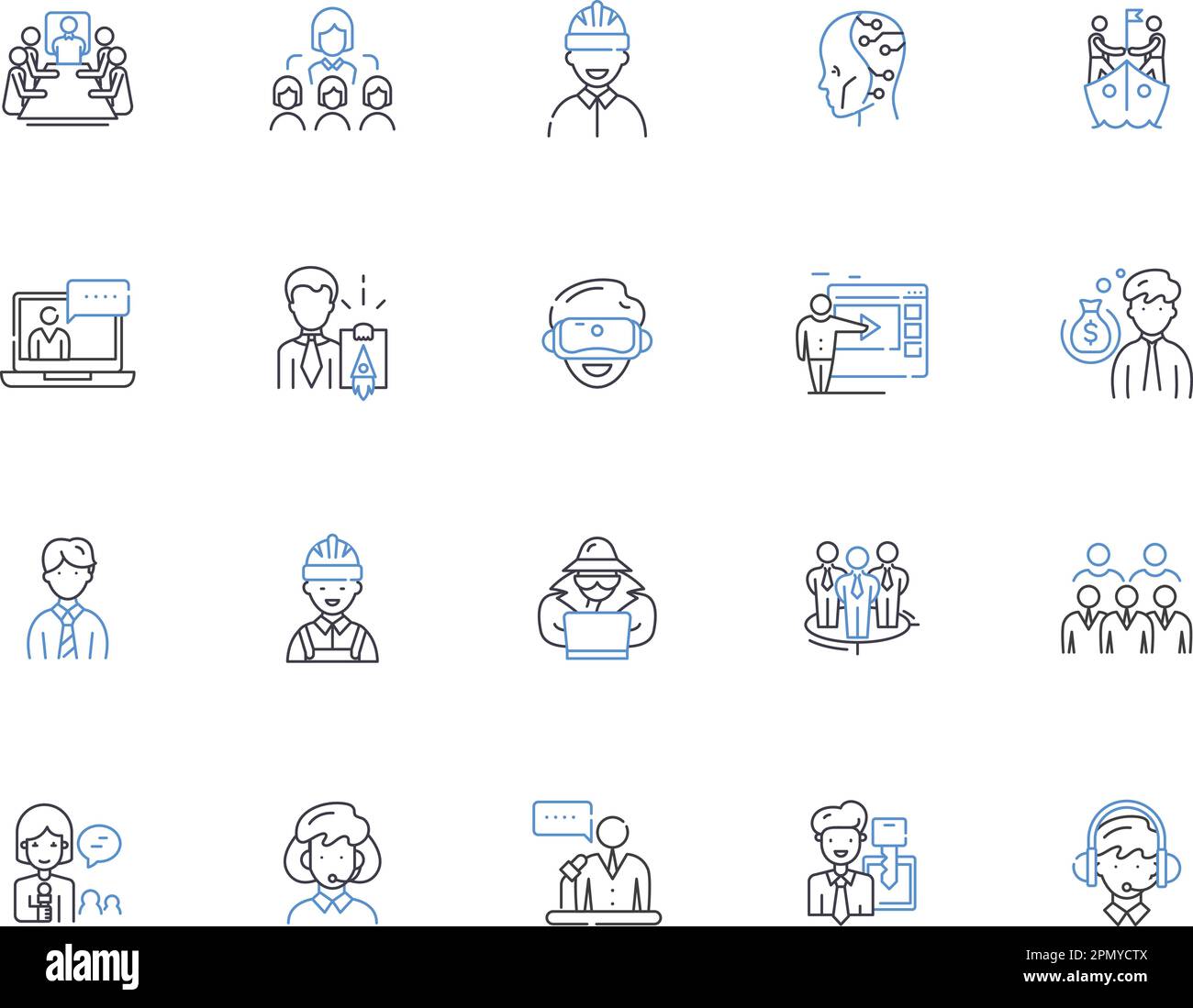 Job outline icons collection. work, job, employment, occupation, task, labor, hiring vector and ...
