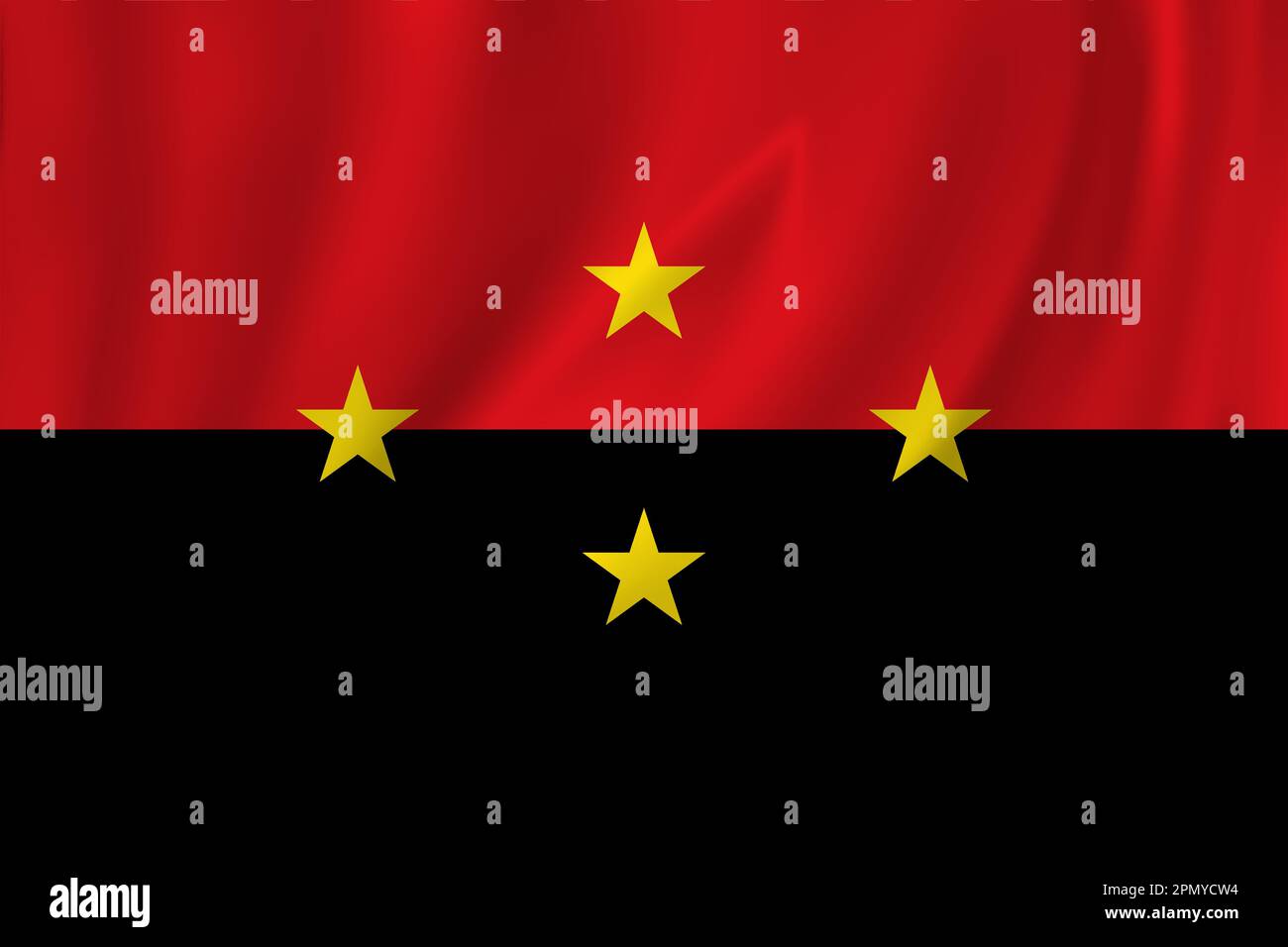 Flag of Norte de Santander waving in the wind on silk background ...